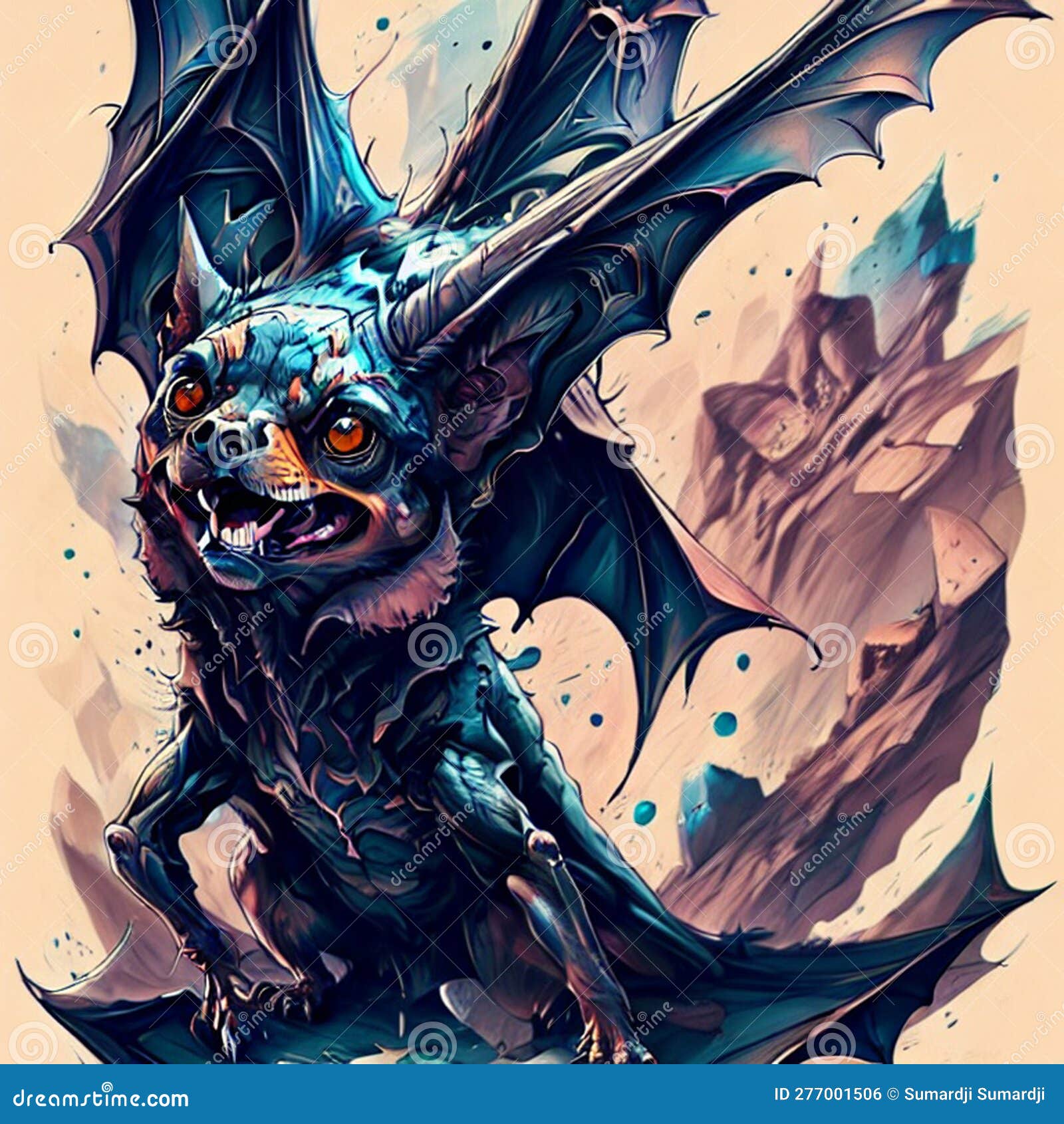 Artificial Intelligence, Full Body Bat Image, Digital Illustration ...