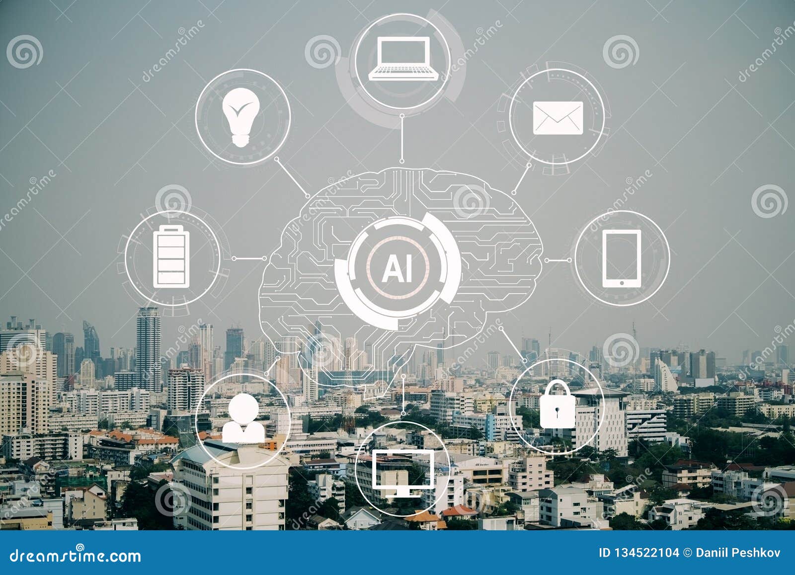 Artificial Intelligence and Future Concept Stock Photo - Image of data ...