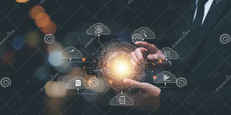 Artificial Intelligence Future Innovation, Cloud Computing Network Technology with Global ...