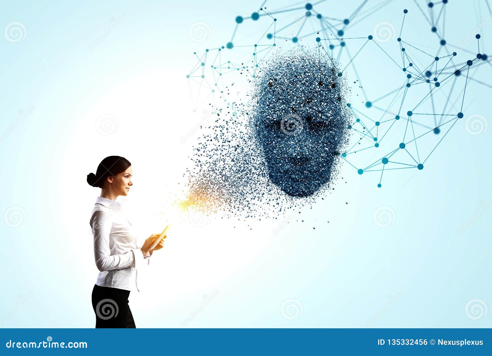 Artificial Intelligence and Future Technologies. Mixed Media Stock ...