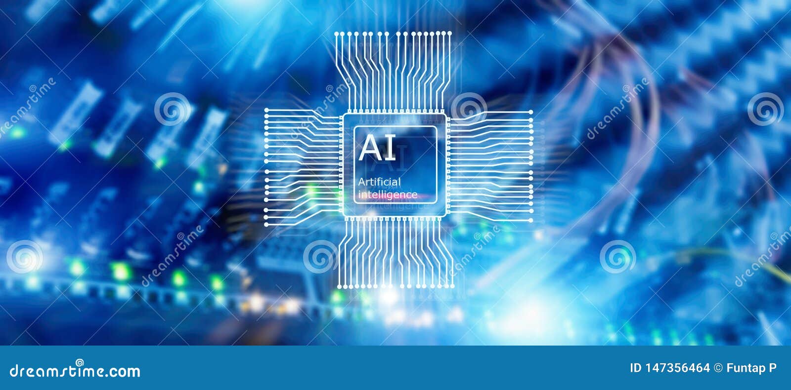 Artificial Intelligence Future Technology. Communication Network ...