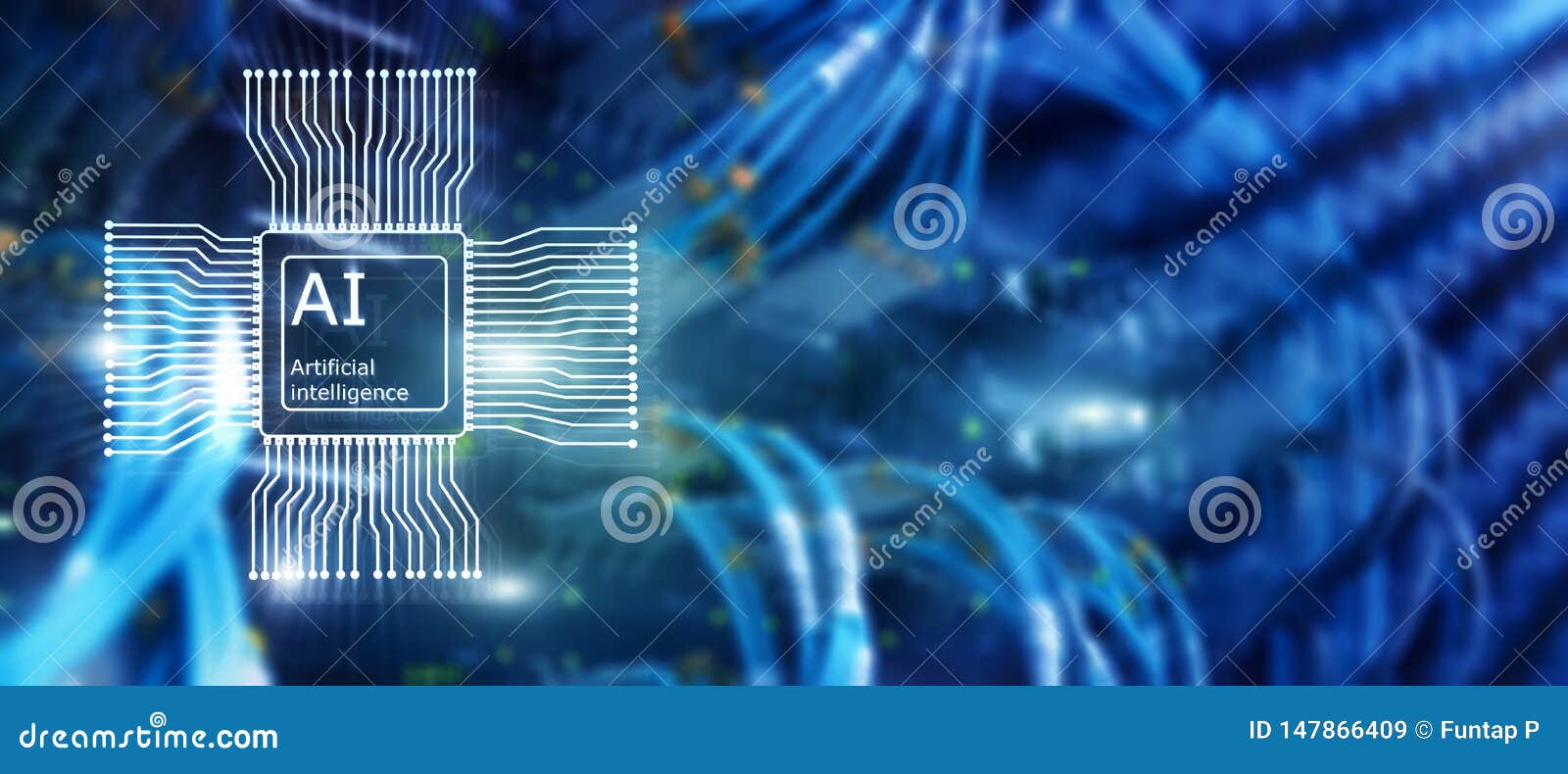 Artificial Intelligence Future Technology. Communication Network ...