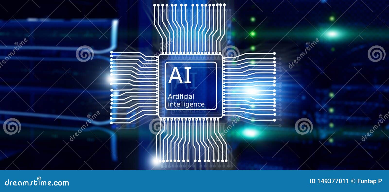 Artificial Intelligence Future Technology. Communication Network ...