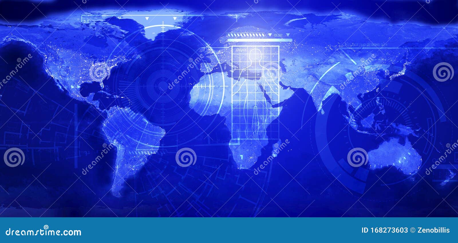 ARTIFICIAL INTELLIGENCE Futuristic Concept.Global Communications and ...