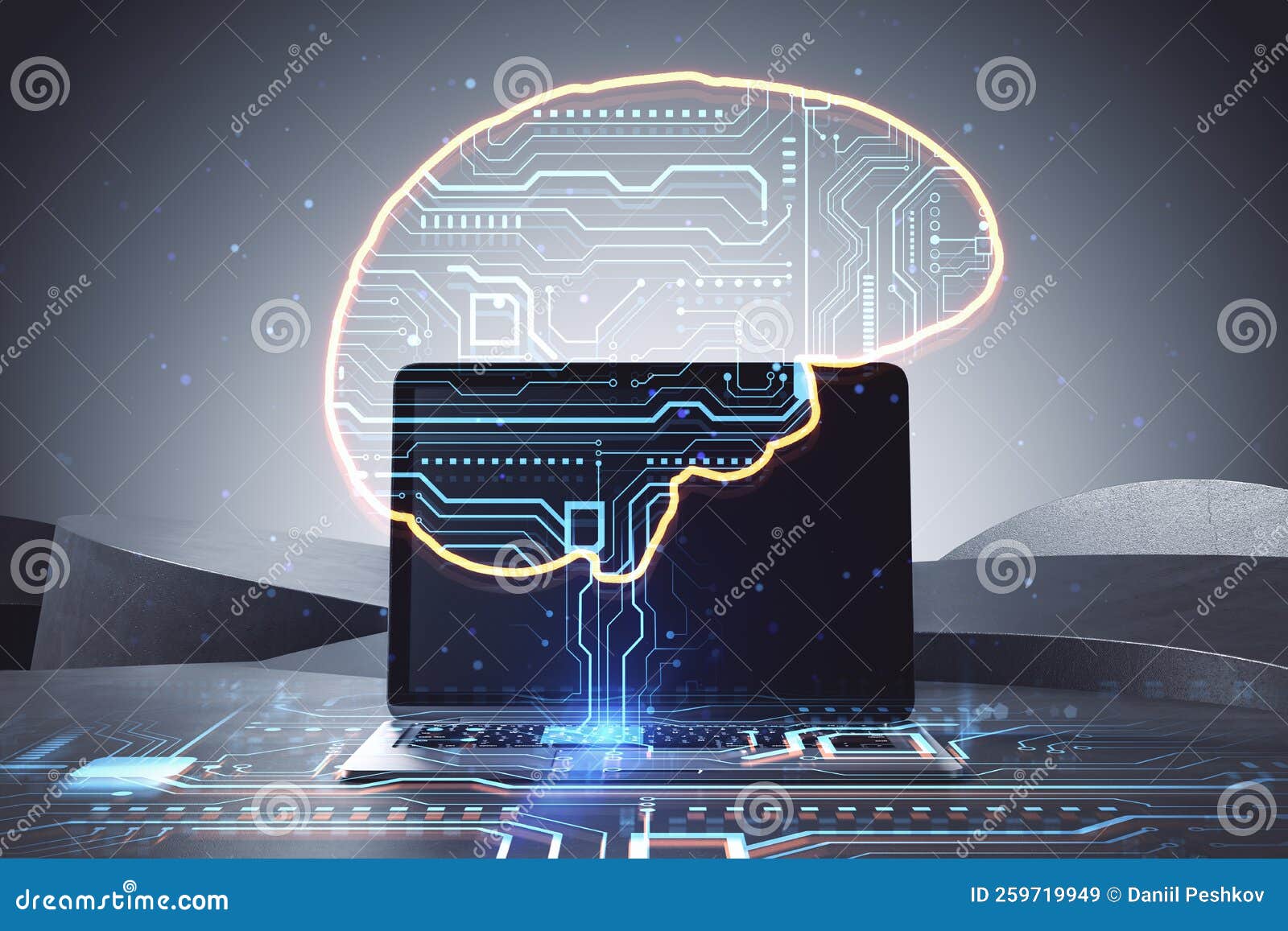 Artificial Intelligence and Futuristic Innovations Concept with Digital ... Artificial Intelligence and Futuristic Innovations Concept with Digital ...