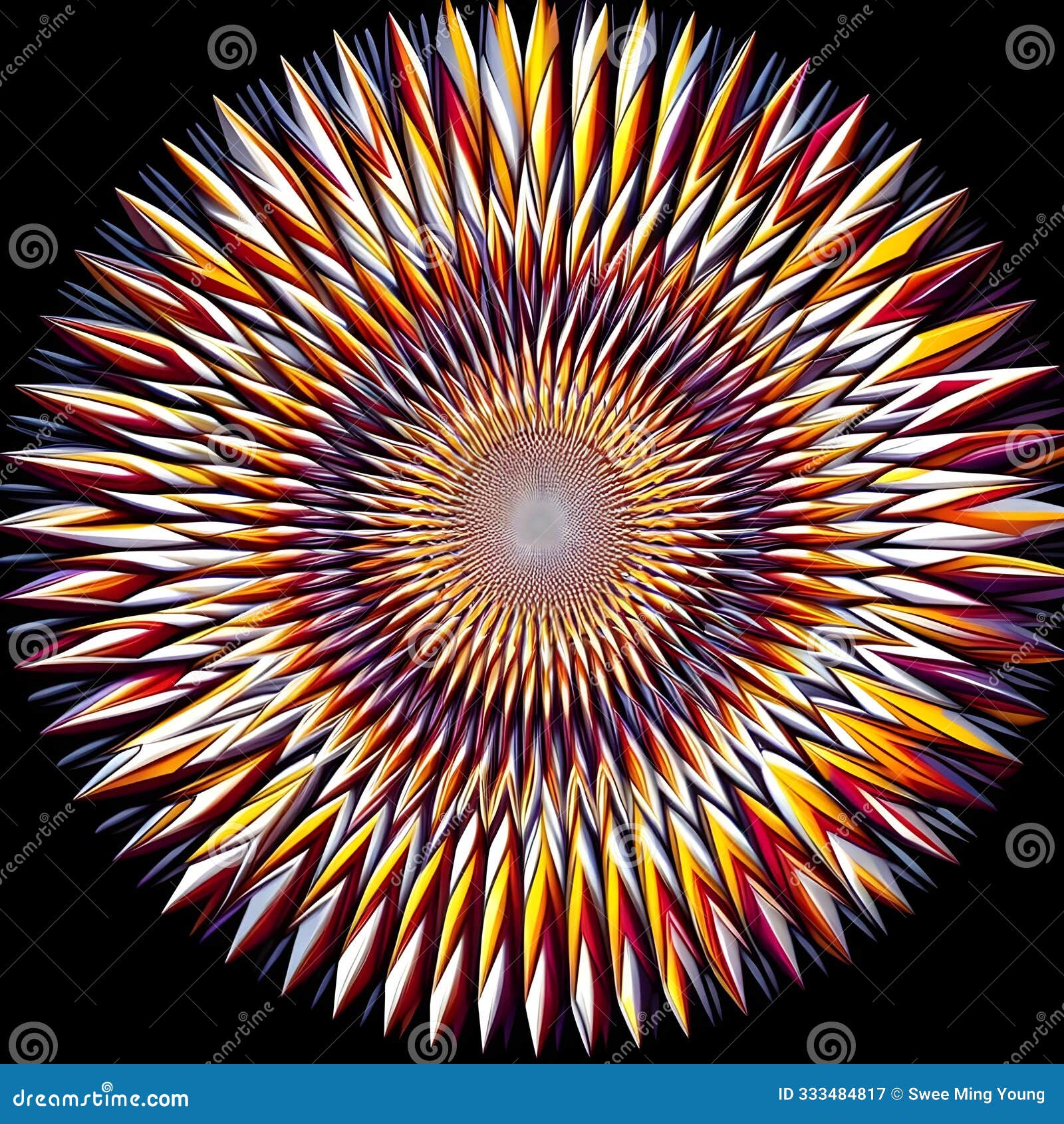 A Radial Optical Illusion Arrow-like Pattern Radiating Outward from a ...