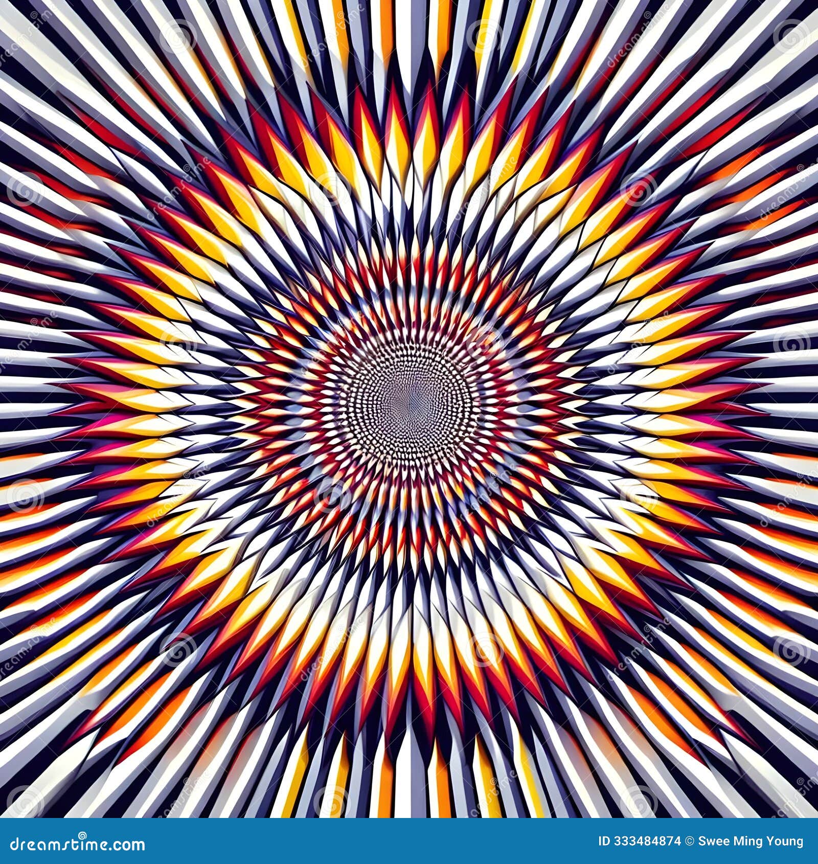 A Radial Optical Illusion Arrow-like Pattern Radiating Outward from a ...