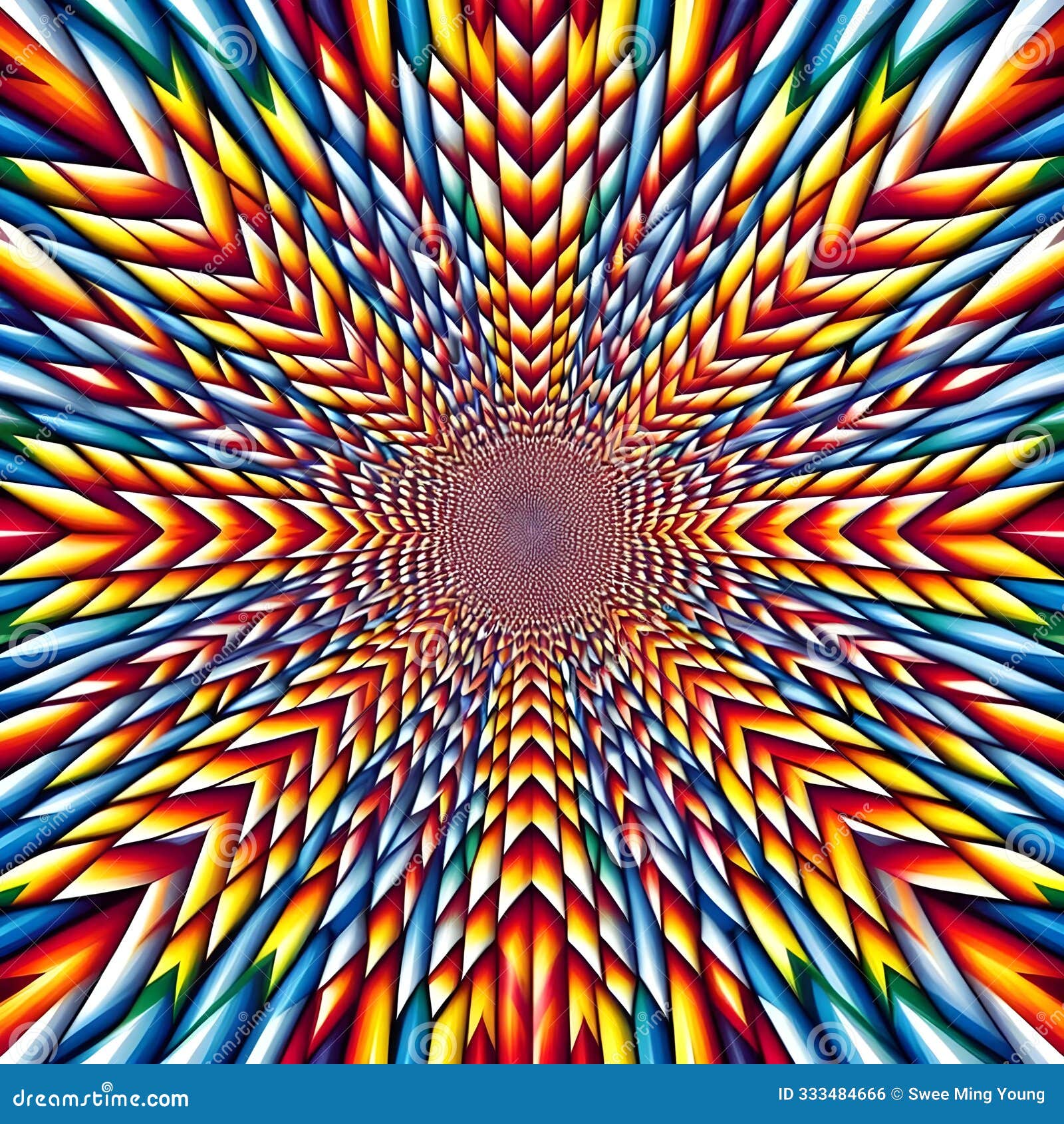 A Radial Optical Illusion Arrow-like Pattern Radiating Outward from a ...