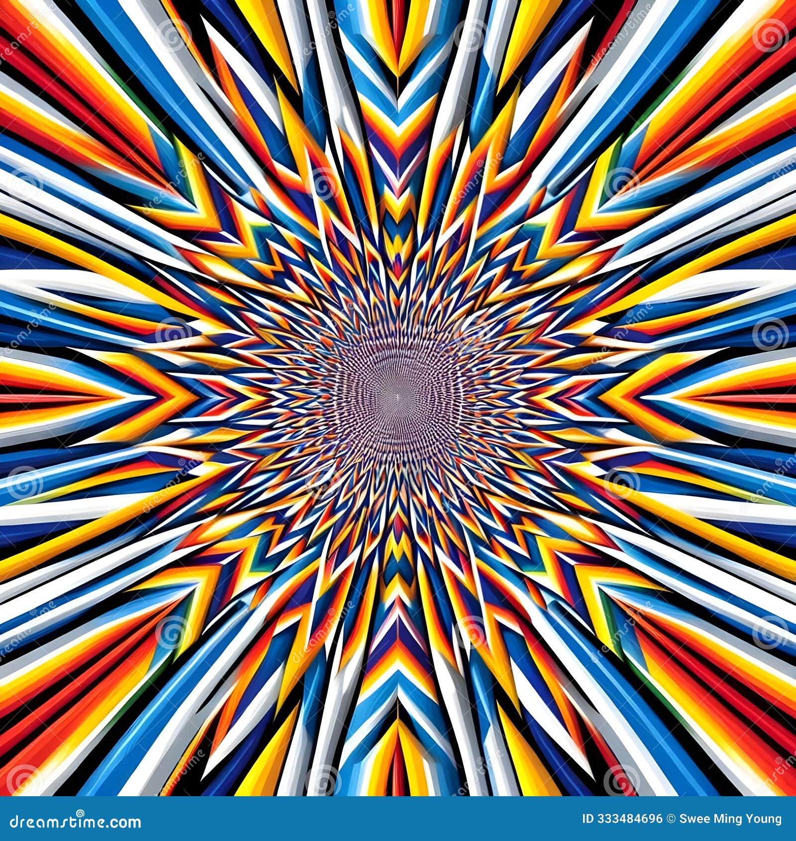 A Radial Optical Illusion Arrow-like Pattern Radiating Outward from a ...