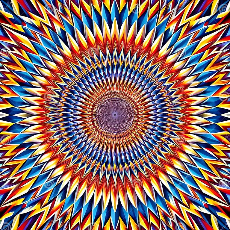 A Radial Optical Illusion Arrow-like Pattern Radiating Outward from a ...