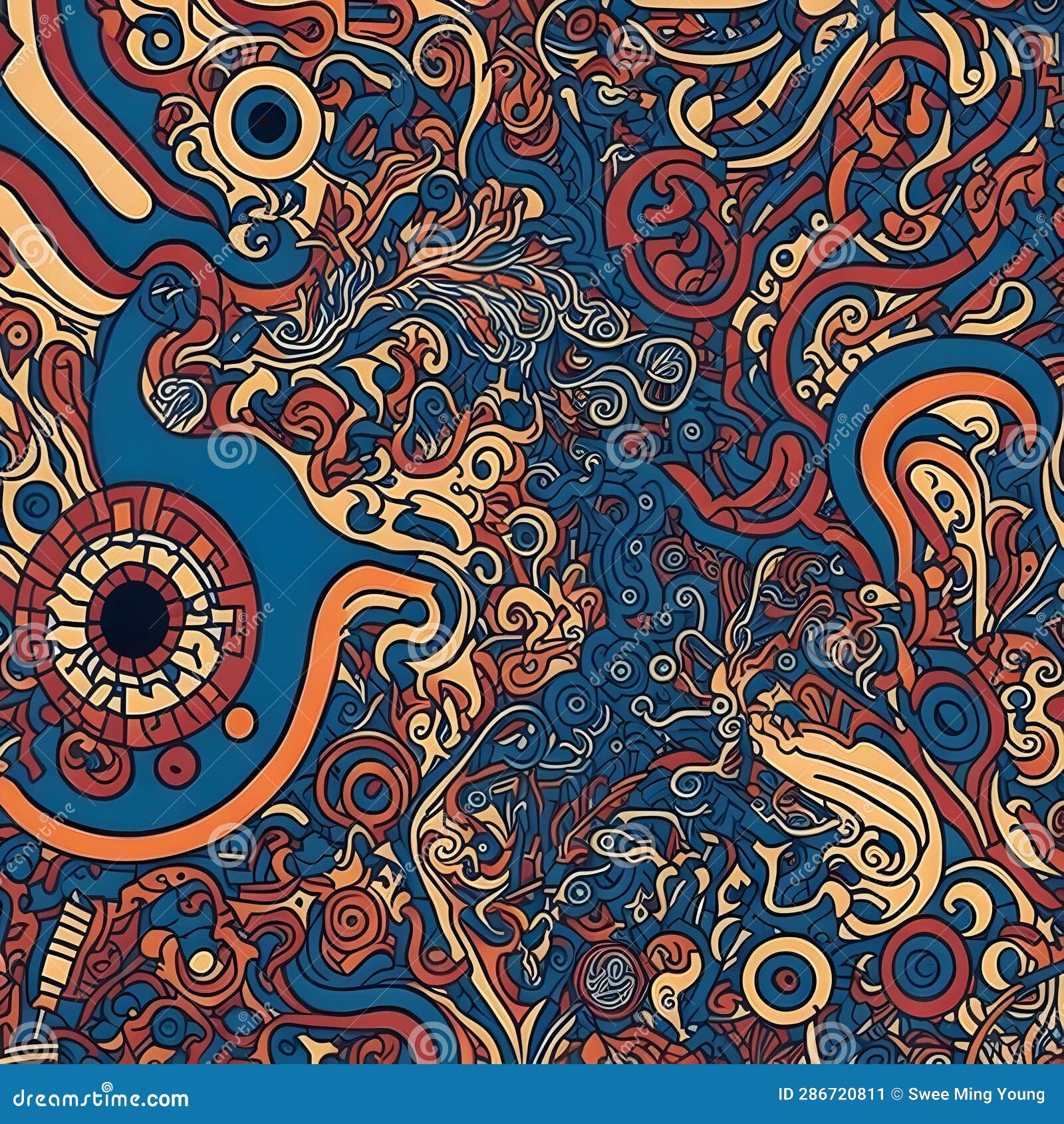 Colorful Image of the Abstract Doodle Art in Multitude Array of Shapes ...