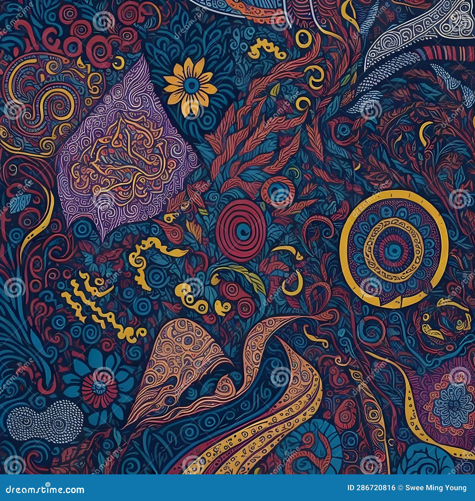 Colorful Image of the Abstract Doodle Art in Multitude Array of Shapes ...