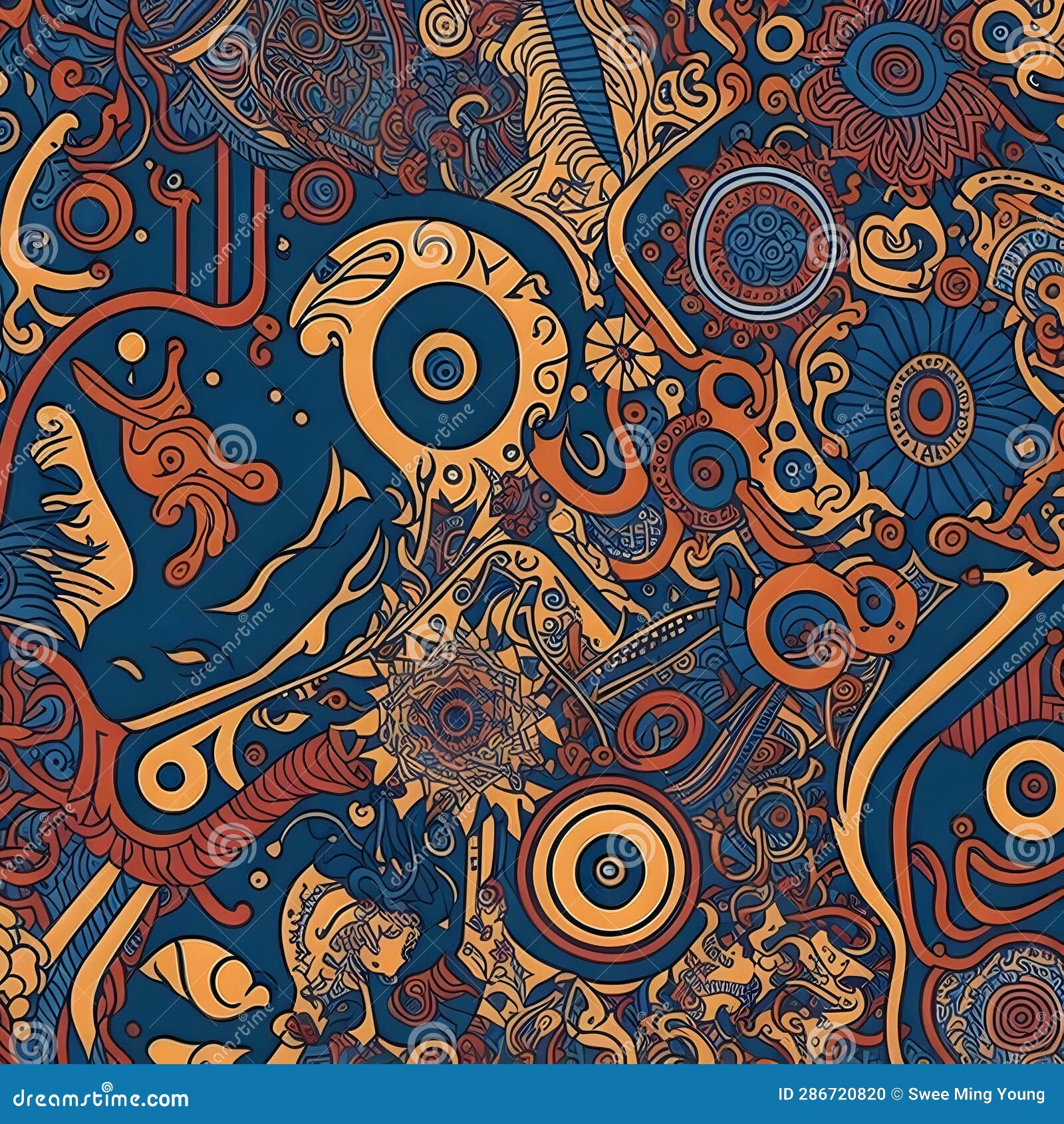 Colorful Image of the Abstract Doodle Art in Multitude Array of Shapes ...