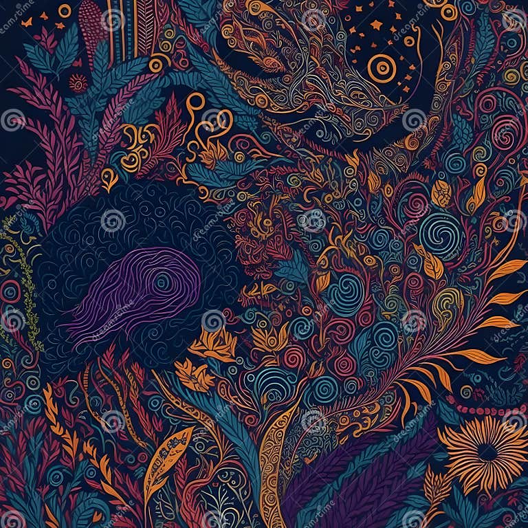 Colorful Image of the Abstract Doodle Art in Multitude Array of Shapes ...