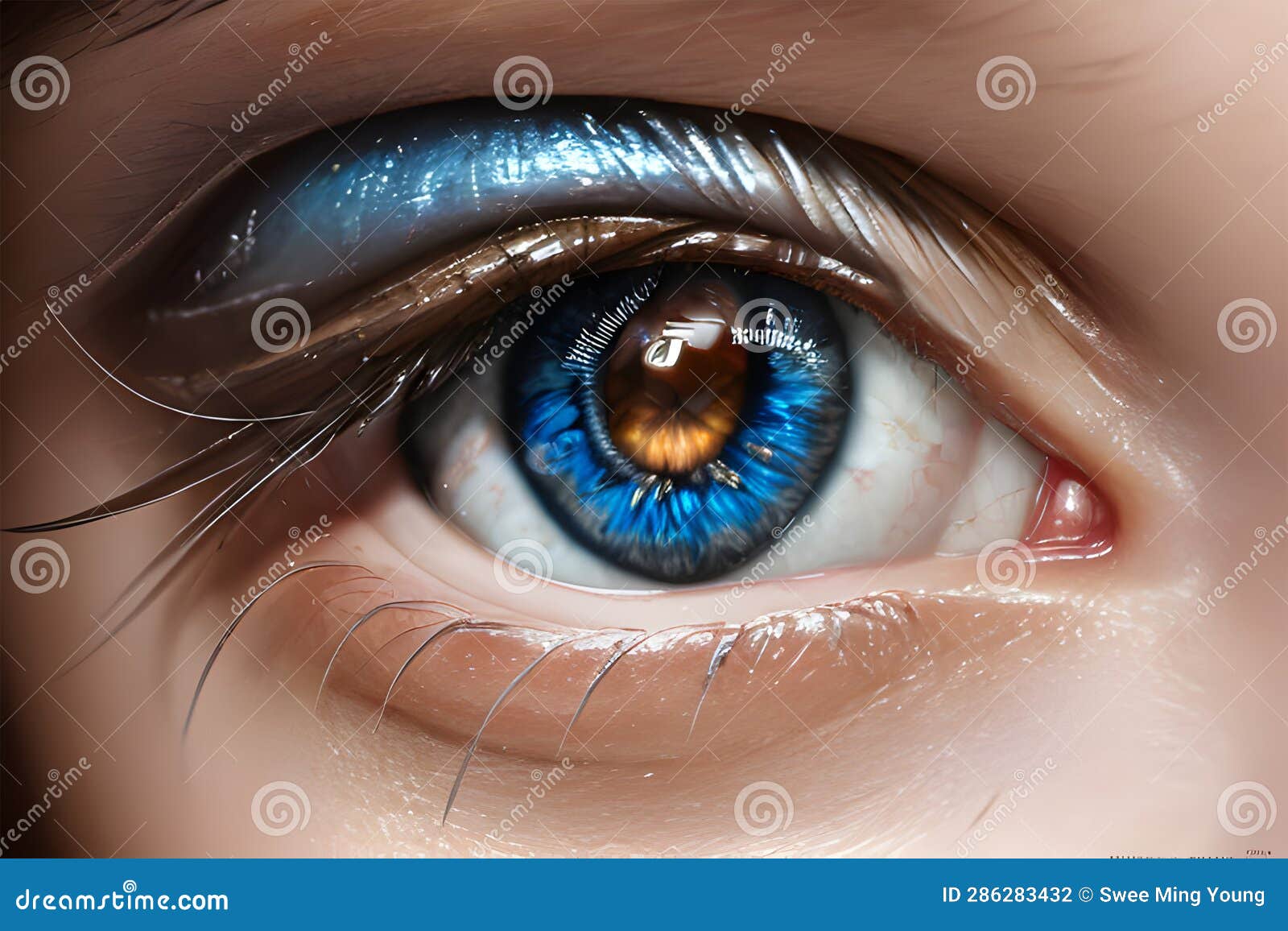Colorful Realistic Image of the Close Up of the Human Eyes. Stock ...