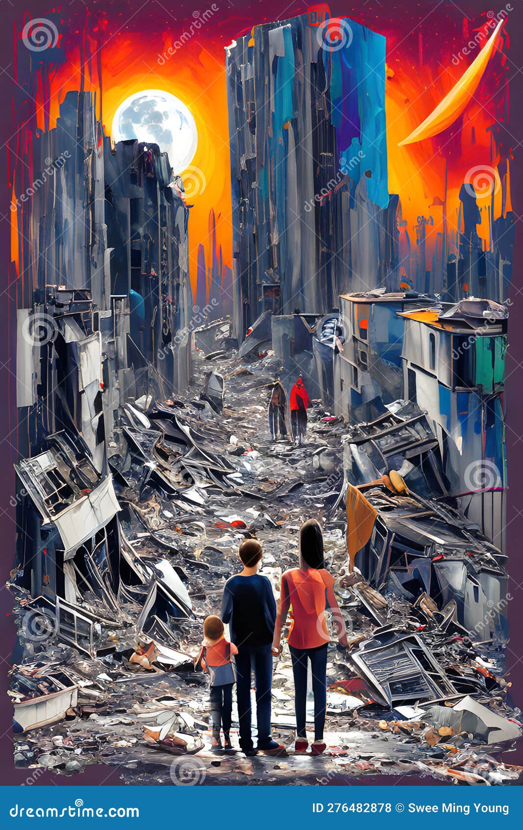 The Last People on Earth, Standing Alone in the Vast Dark Cloudy Sky ...