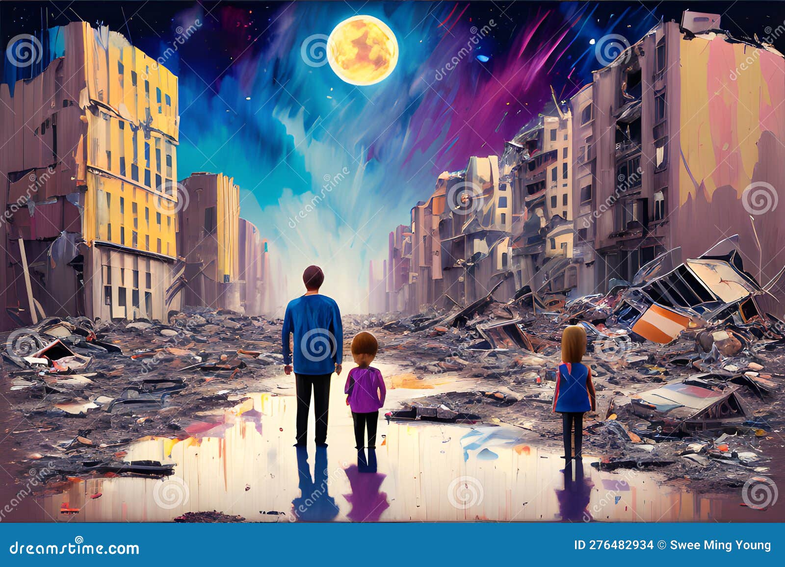 The Last People on Earth, Standing Alone in the Vast Dark Cloudy Sky ...