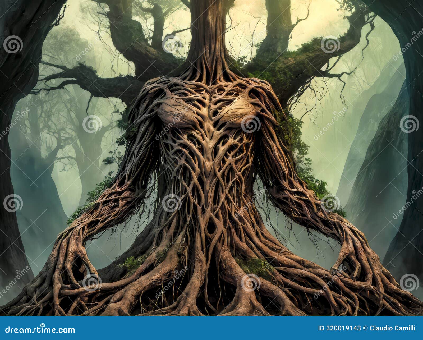 Artificial Intelligence-generated Dream Image of a Tree with Human ...