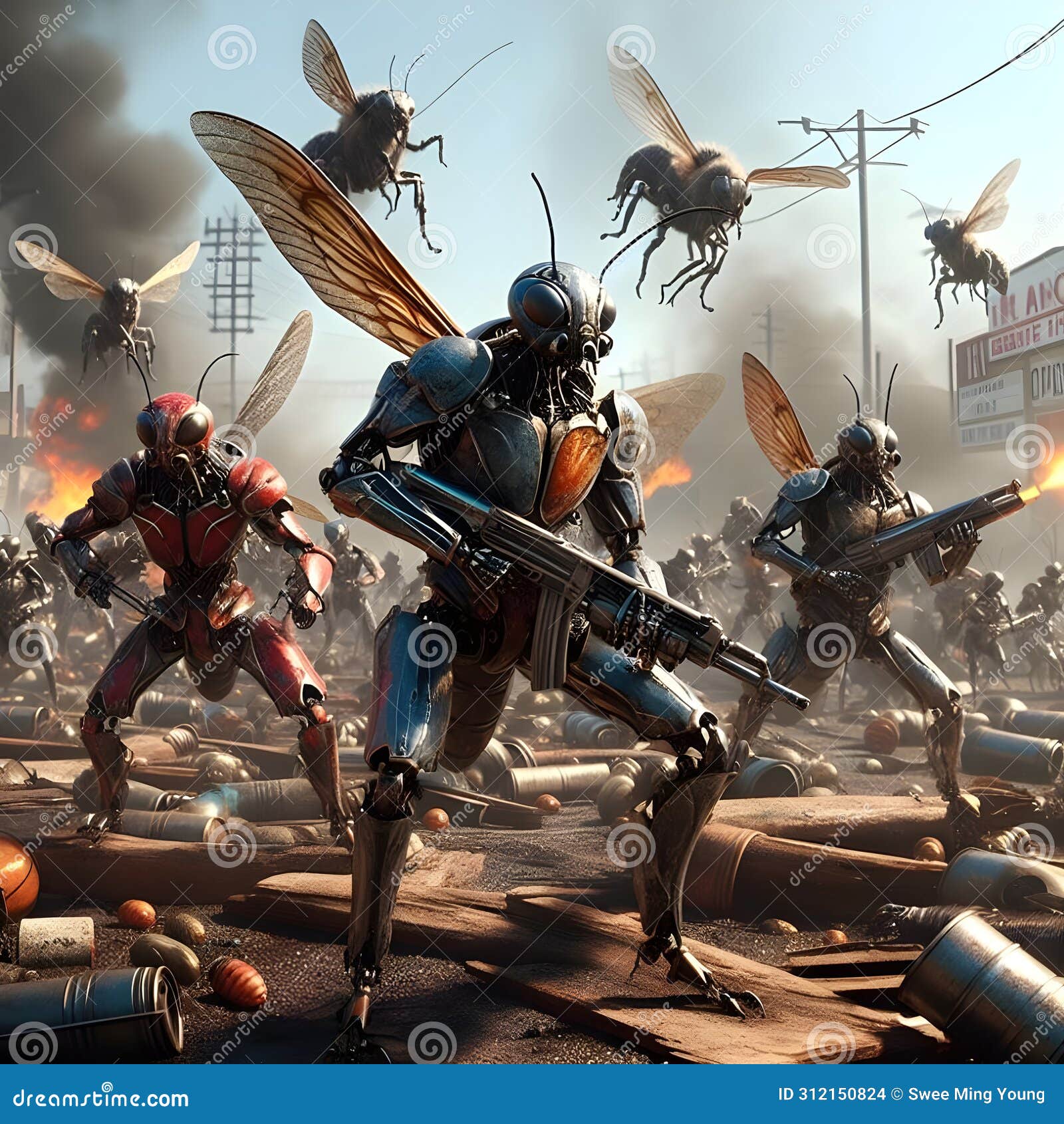 Fantasy Image of an Insect War Where the Ants are All Dressed in ...