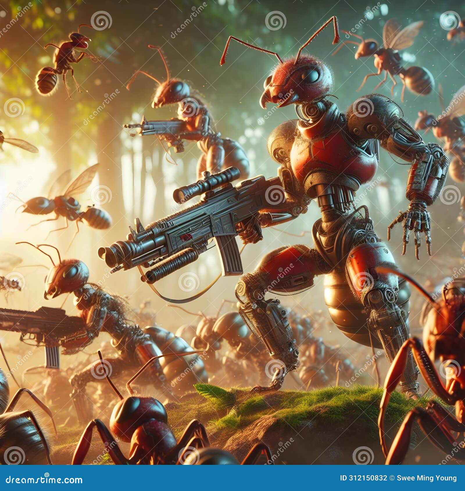 Fantasy Image of an Insect War Where the Ants are All Dressed in ...