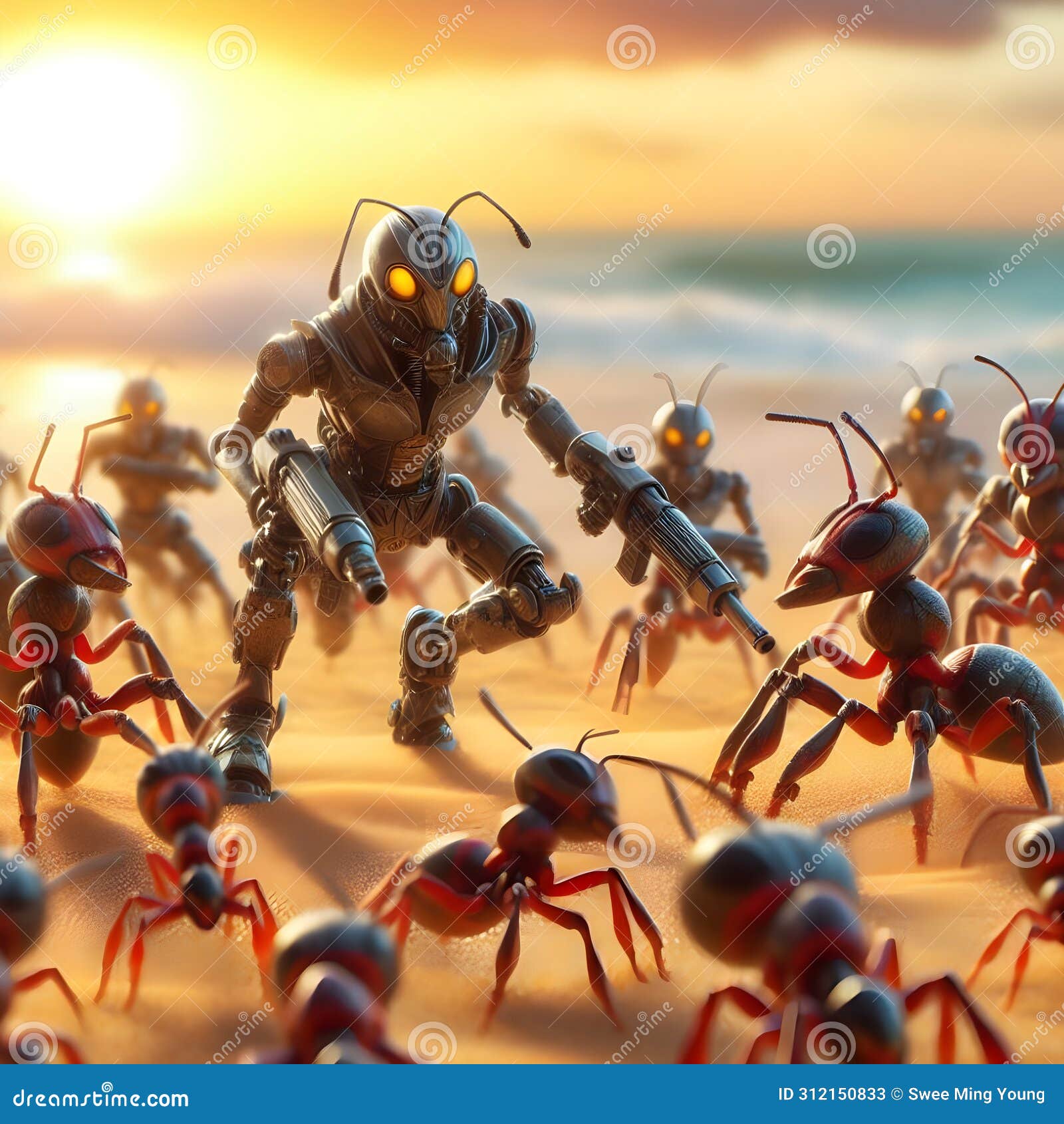 Fantasy Image of an Insect War Where the Ants are All Dressed in ...