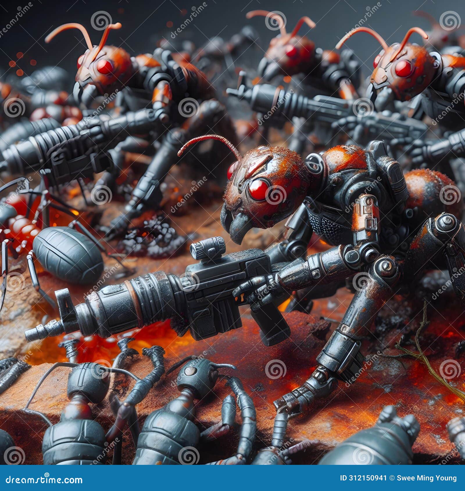Fantasy Image of an Insect War Where the Ants are All Dressed in ...