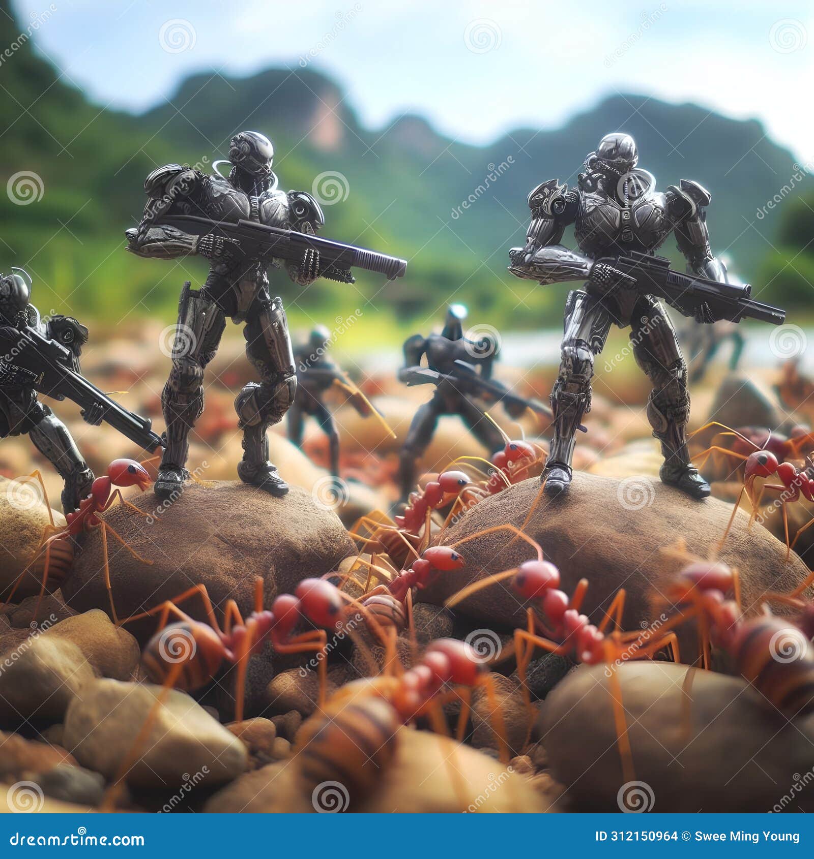 Fantasy Image of an Insect War Where the Ants are All Dressed in ...