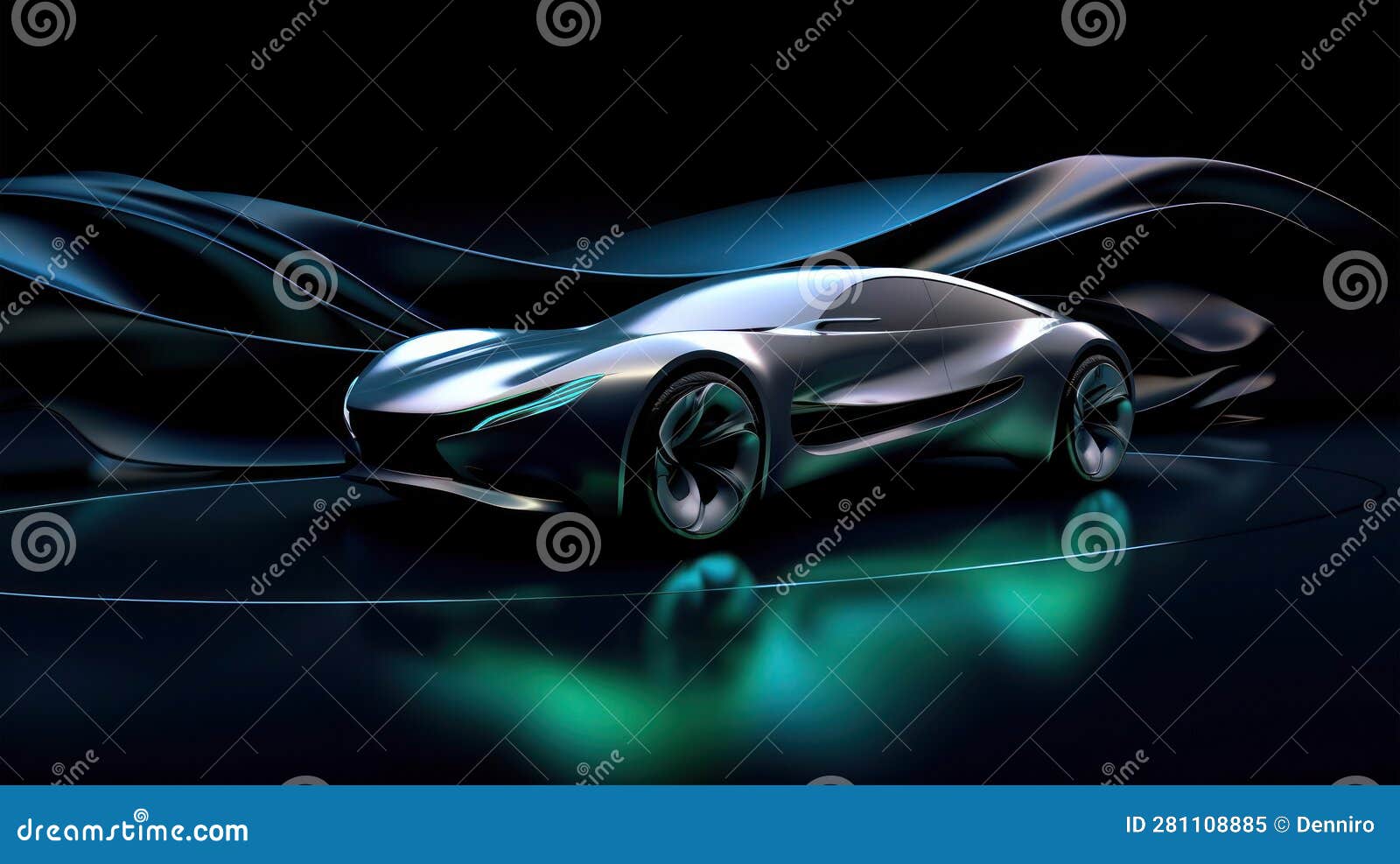 Artificial Intelligence Generated Futuristic Streamlined Car Prototype ...