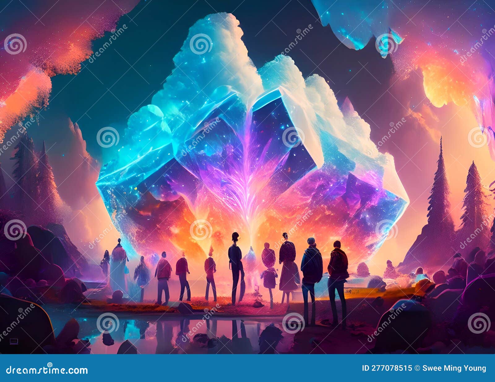 Standing on a Field Watching a Dynamic Colorful Nuclear Cloud Explode ...