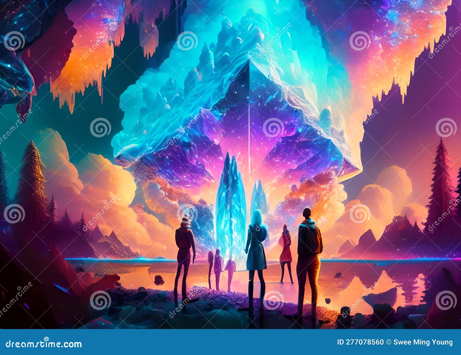 Standing on a Field Watching a Dynamic Colorful Nuclear Cloud Explode ...