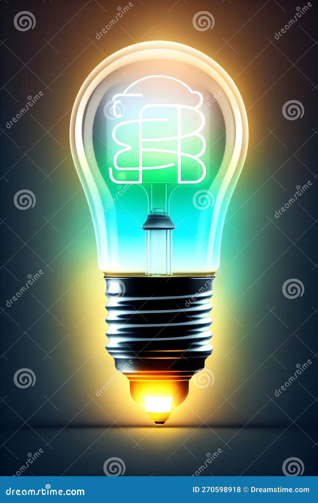 Image of the Brilliant Light Bulb Radiates Symbolized the Human Ideas ...