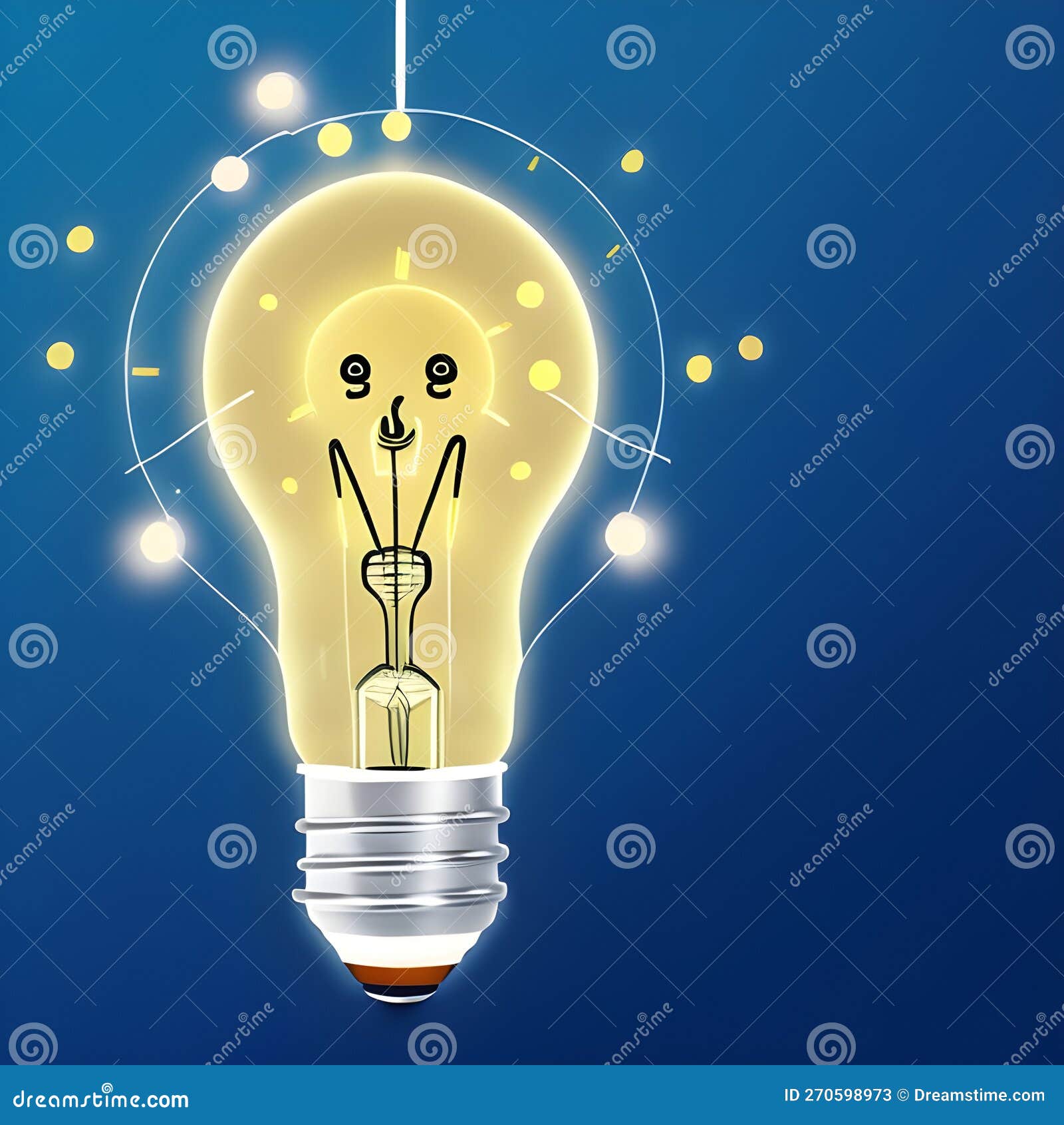Image of the Brilliant Light Bulb Radiates Symbolized the Human Ideas ...