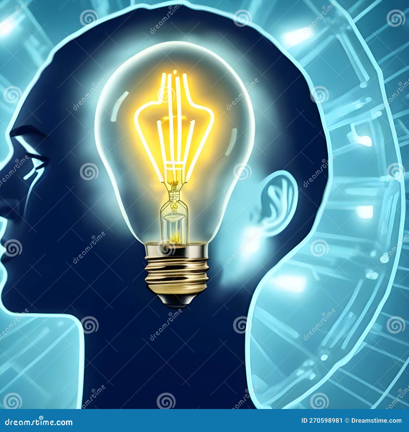 Image of the Brilliant Light Bulb Radiates Symbolized the Human Ideas ...