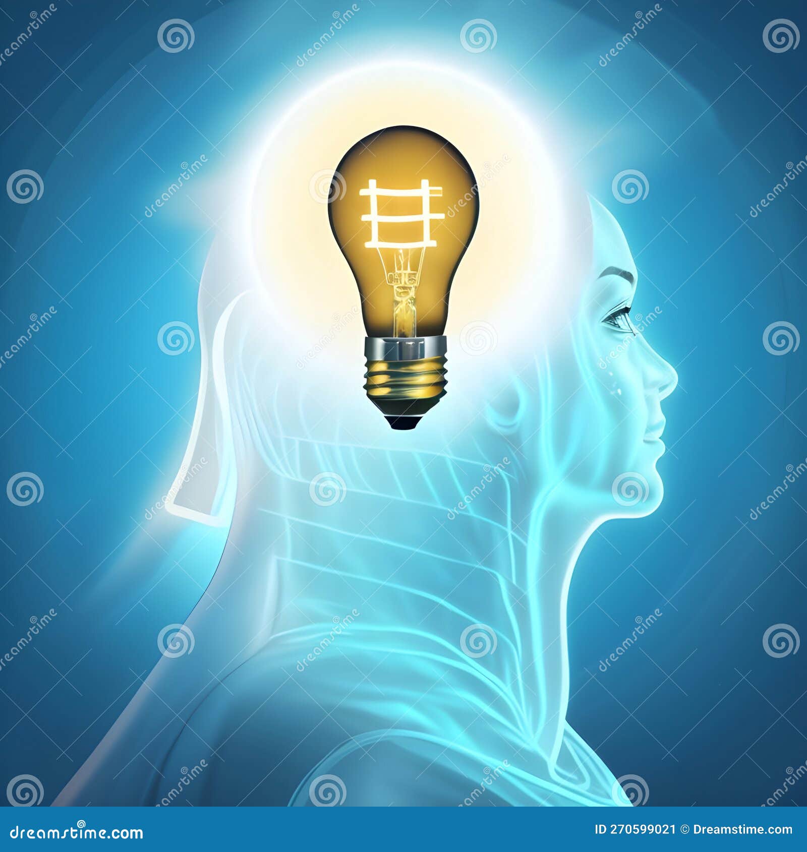 Image of the Brilliant Light Bulb Radiates Symbolized the Human Ideas ...