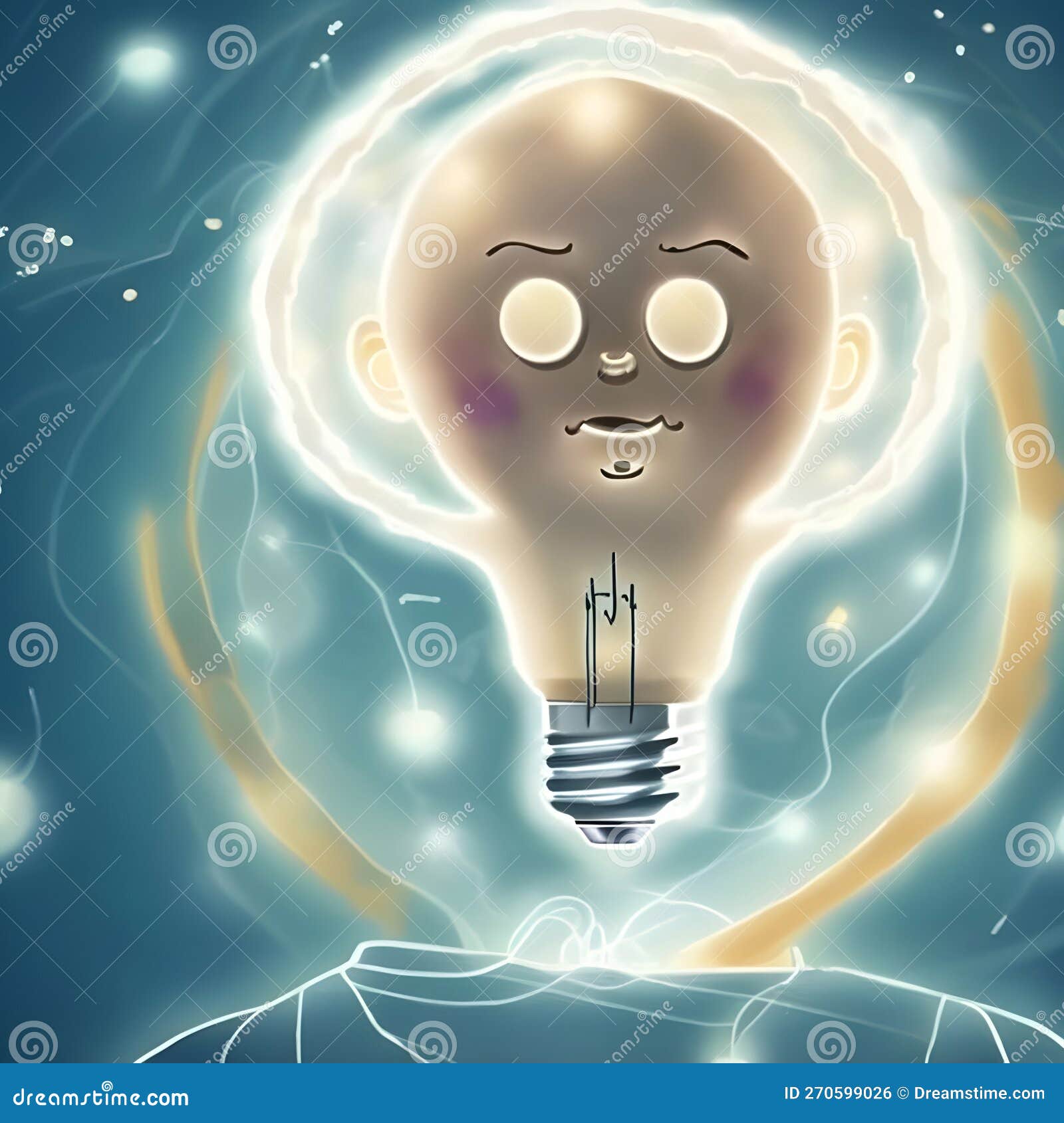 Image of the Brilliant Light Bulb Radiates Symbolized the Human Ideas ...