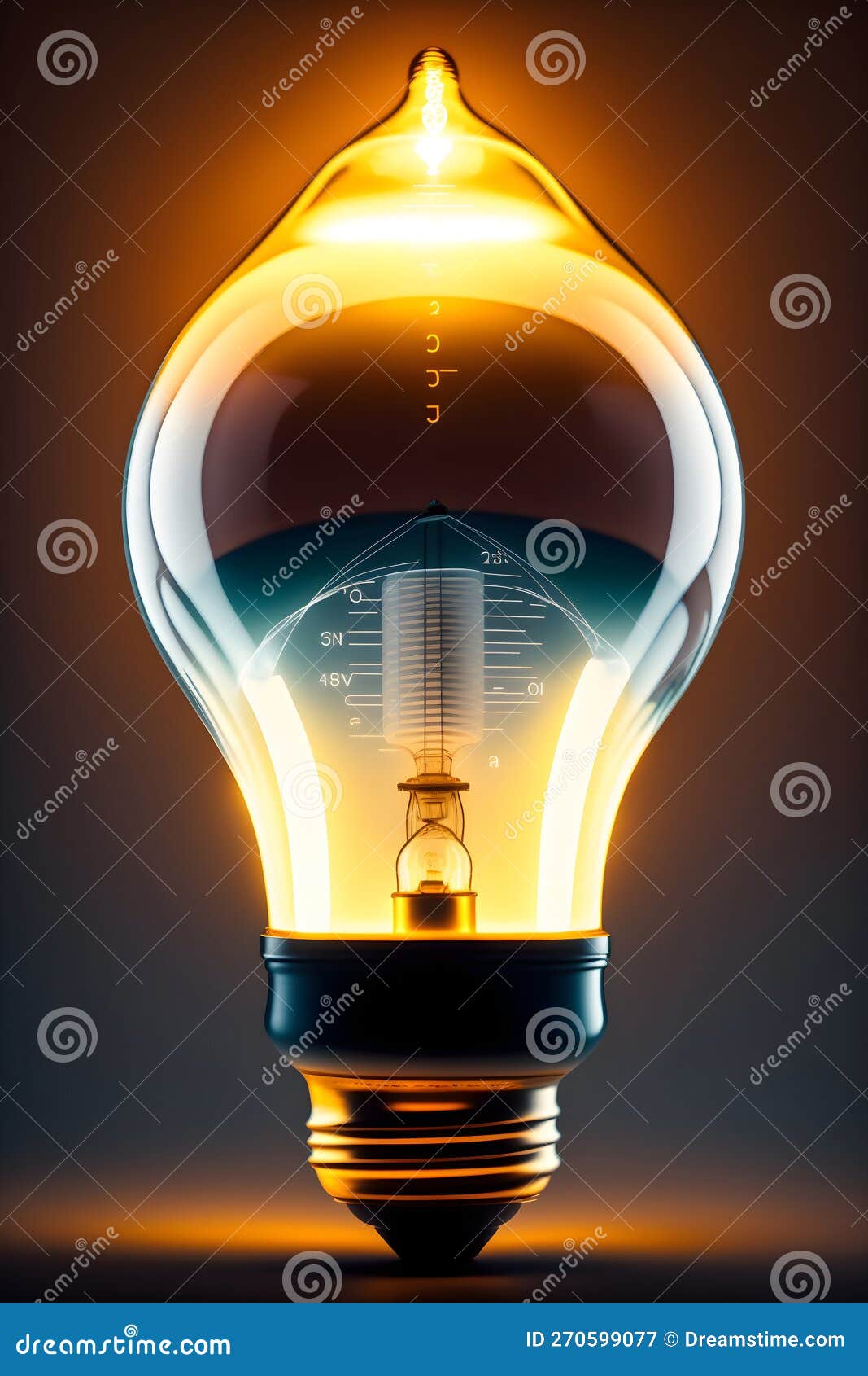 Image of the Brilliant Light Bulb Radiates Symbolized the Human Ideas ...