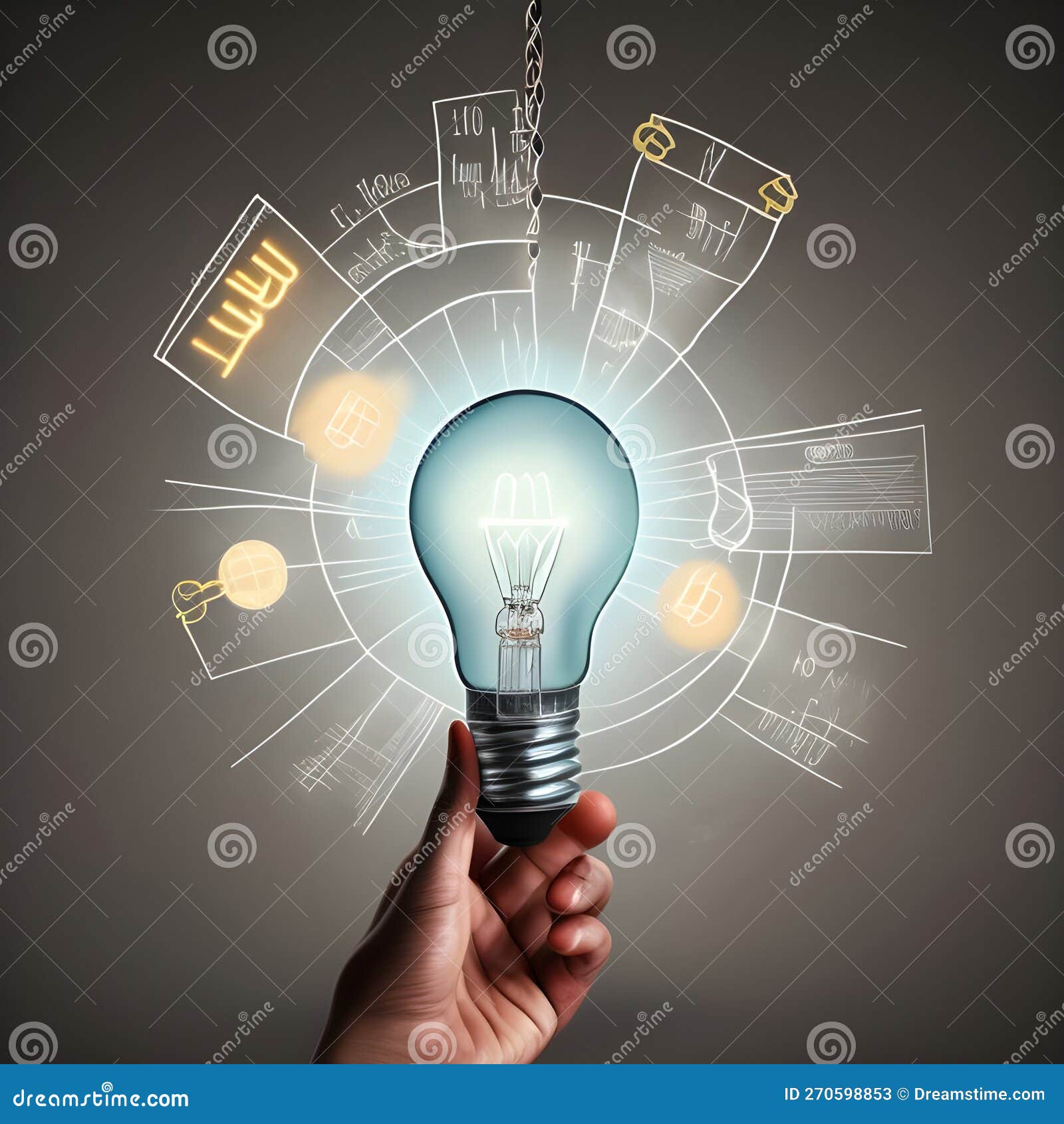 Image of the Brilliant Light Bulb Radiates Symbolized the Human Ideas ...
