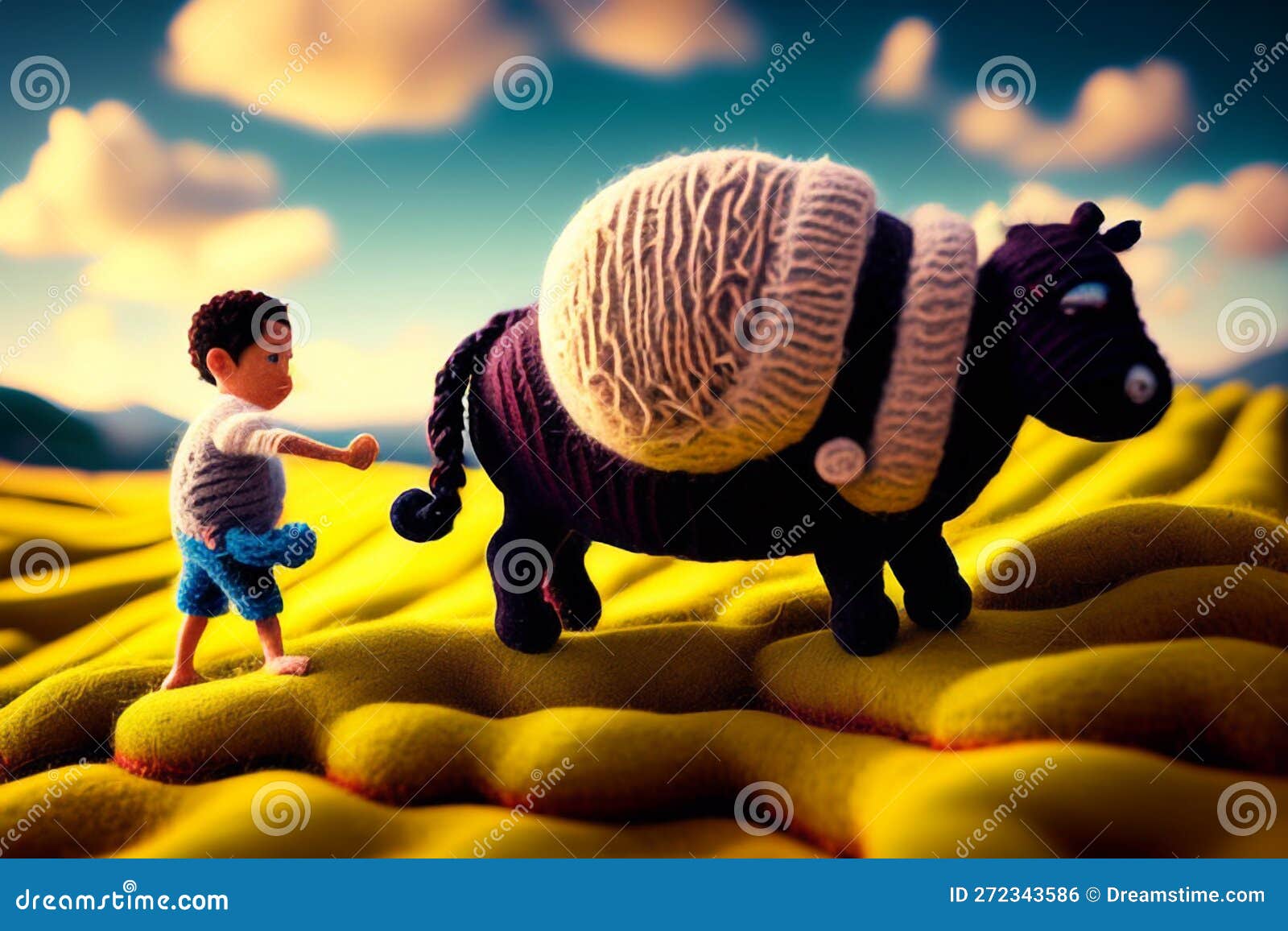 Image of the Buffalo Riding in the Agriculture Countryside As the Means ...