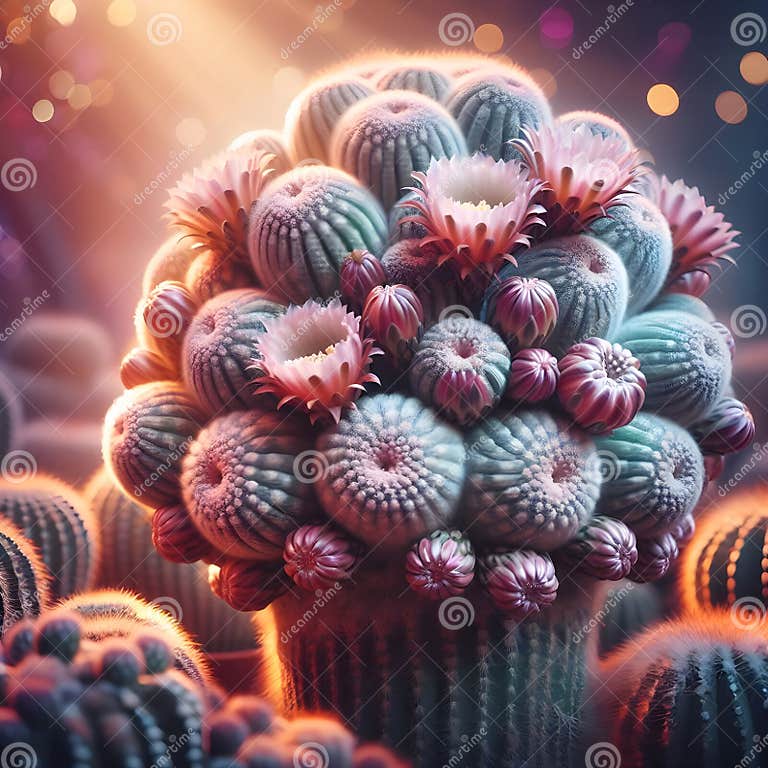 Image of Cactus with Beautiful Spectrum Under the Influence of Zenith ...