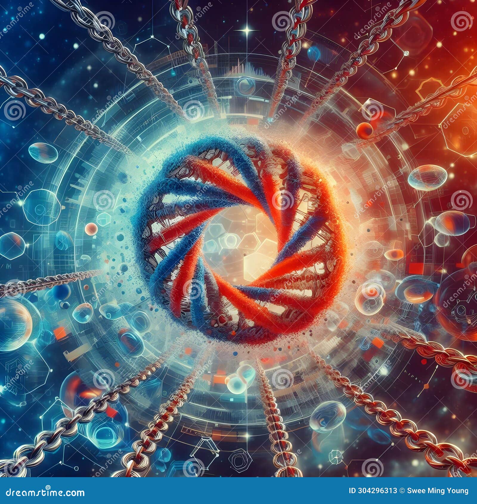 Image of a Chain Science Dna Chemistry Biotechnology Molecule Medical ...