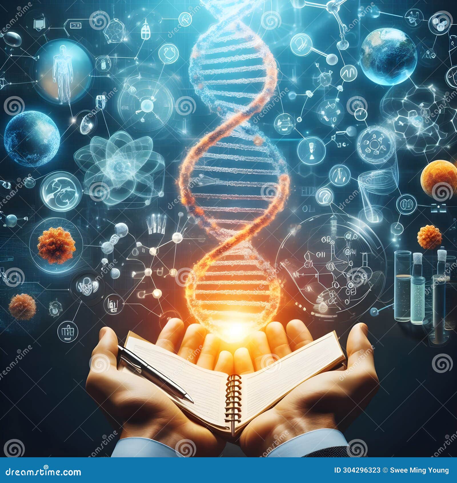 Image of a Chain Science Dna Chemistry Biotechnology Molecule Medical ...