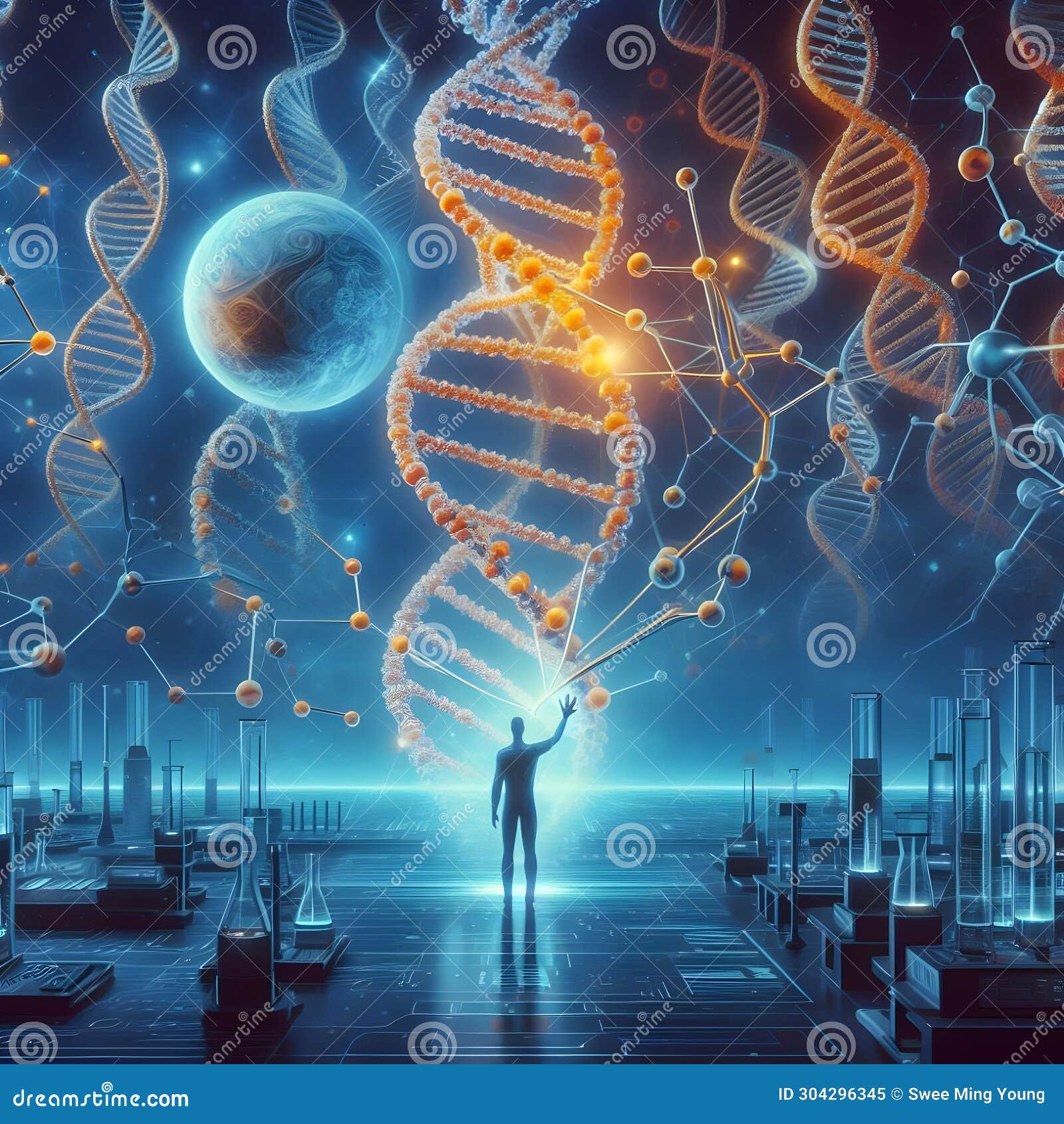 Image of a Chain Science Dna Chemistry Biotechnology Molecule Medical ...