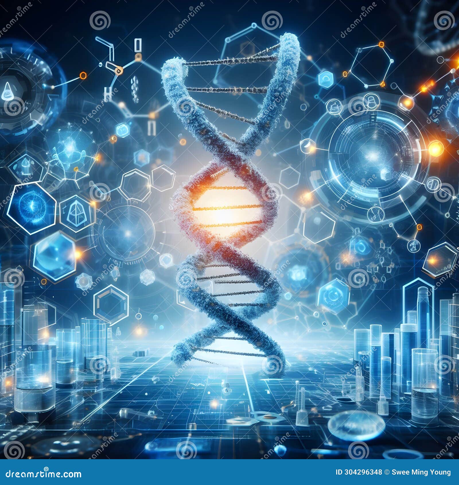 Image of a Chain Science Dna Chemistry Biotechnology Molecule Medical ...