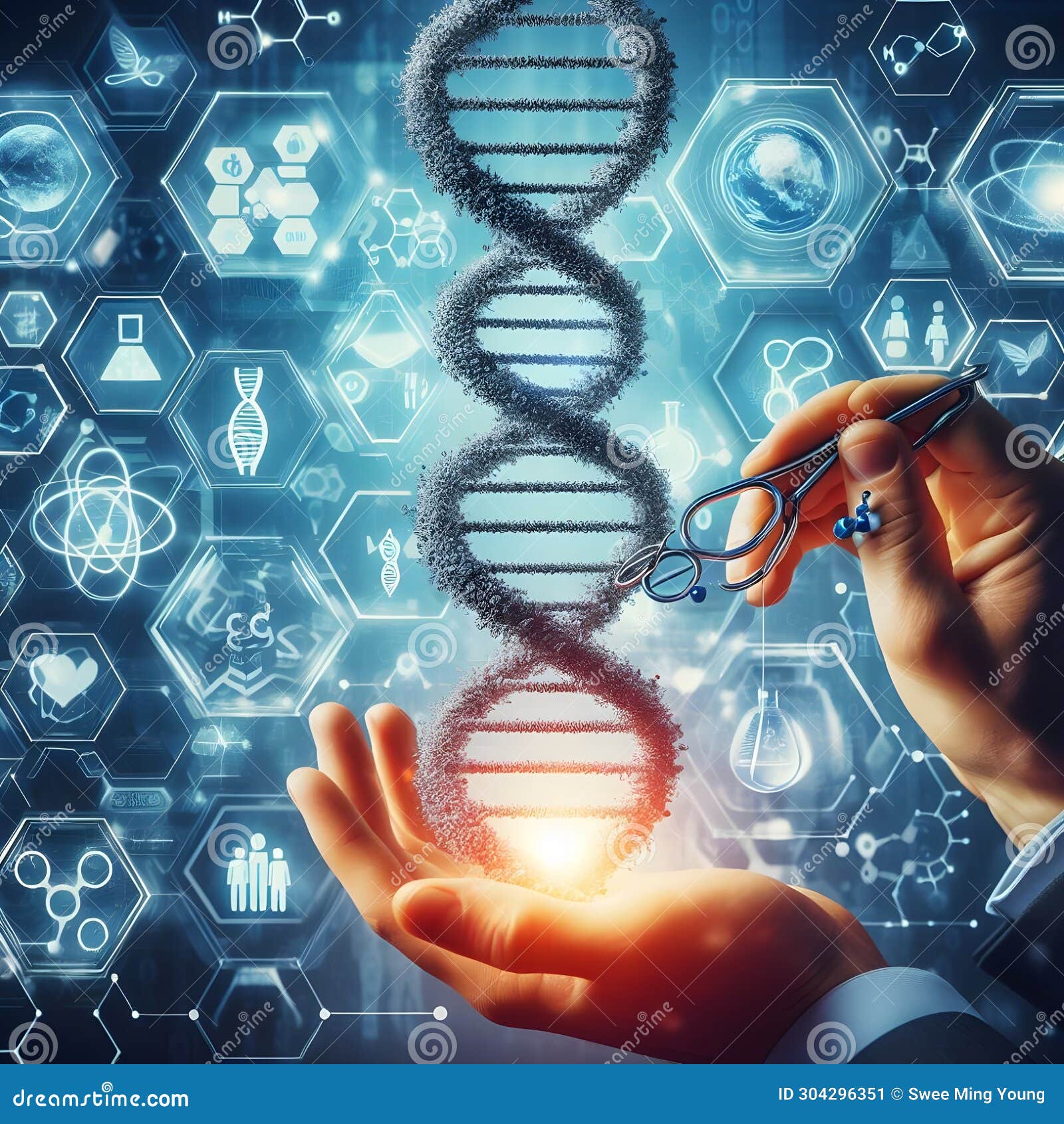 Image of a Chain Science Dna Chemistry Biotechnology Molecule Medical ...