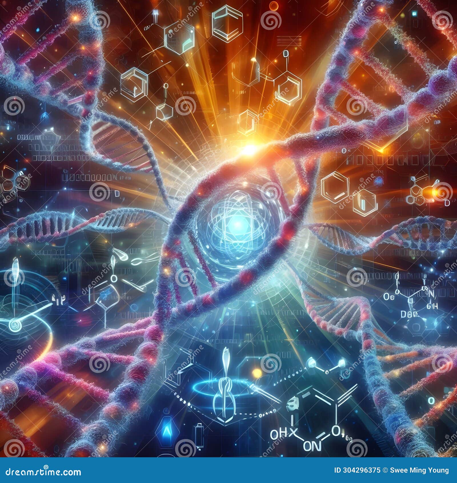 Image of a Chain Science Dna Chemistry Biotechnology Molecule Medical ...