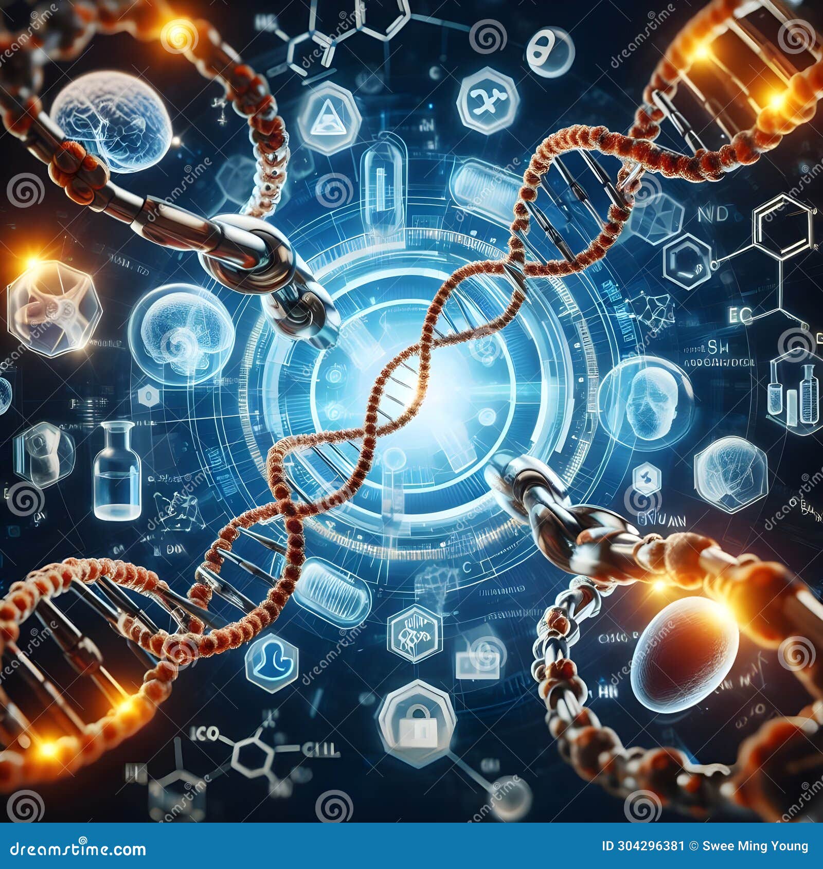 Image of a Chain Science Dna Chemistry Biotechnology Molecule Medical ...