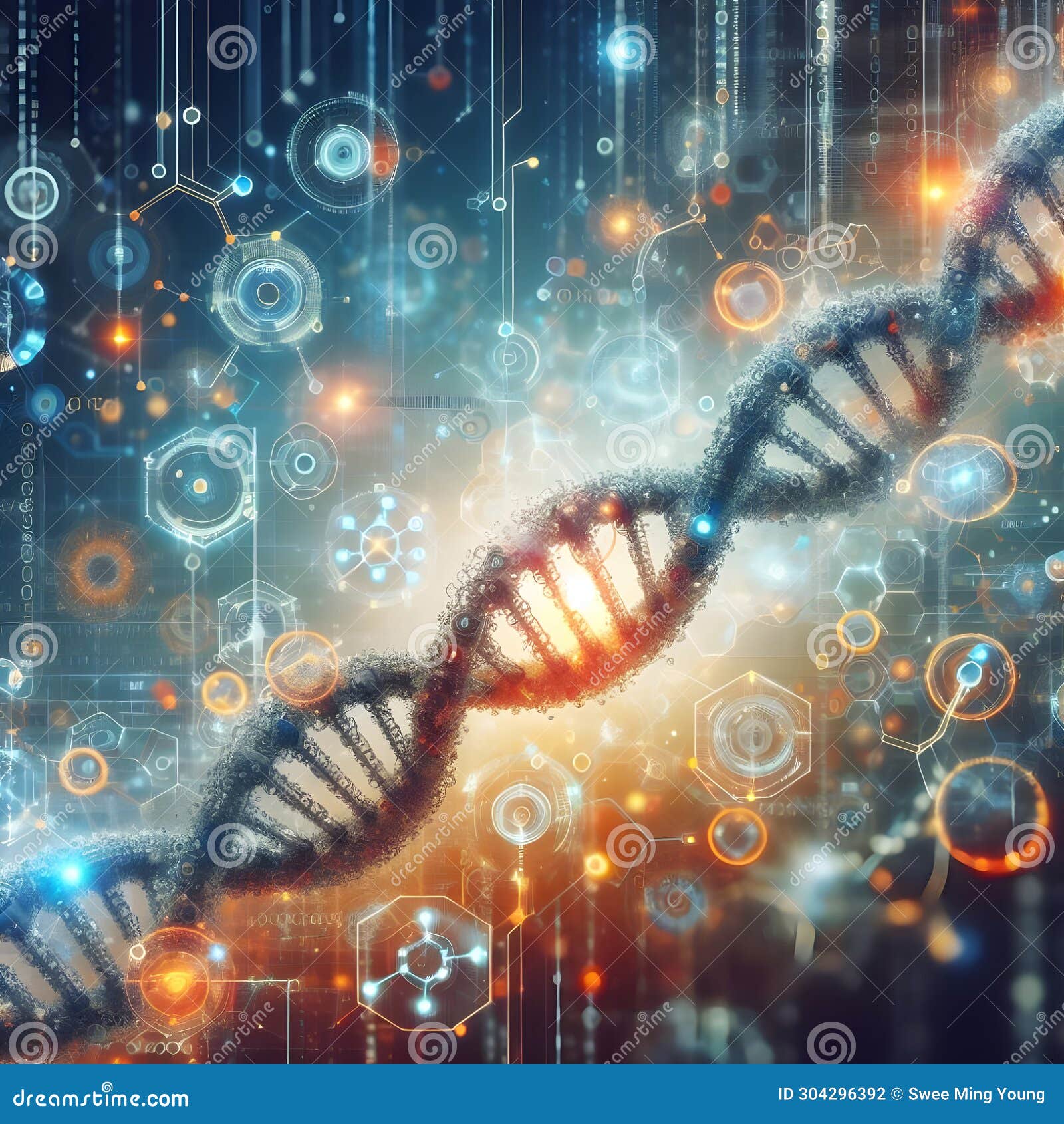 Image of a Chain Science Dna Chemistry Biotechnology Molecule Medical ...