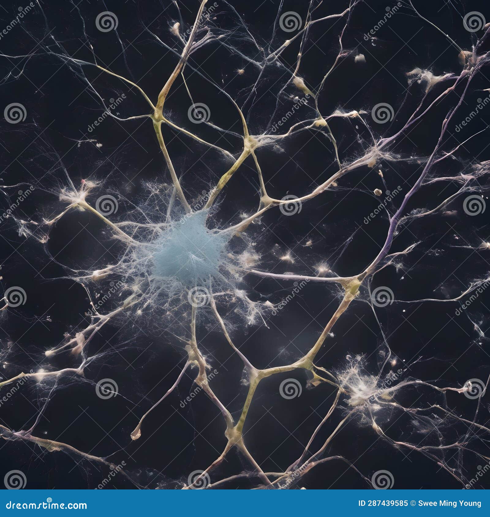 A Cluster of Neuron Floats and Branches Out with Axons and Dendrites of ...