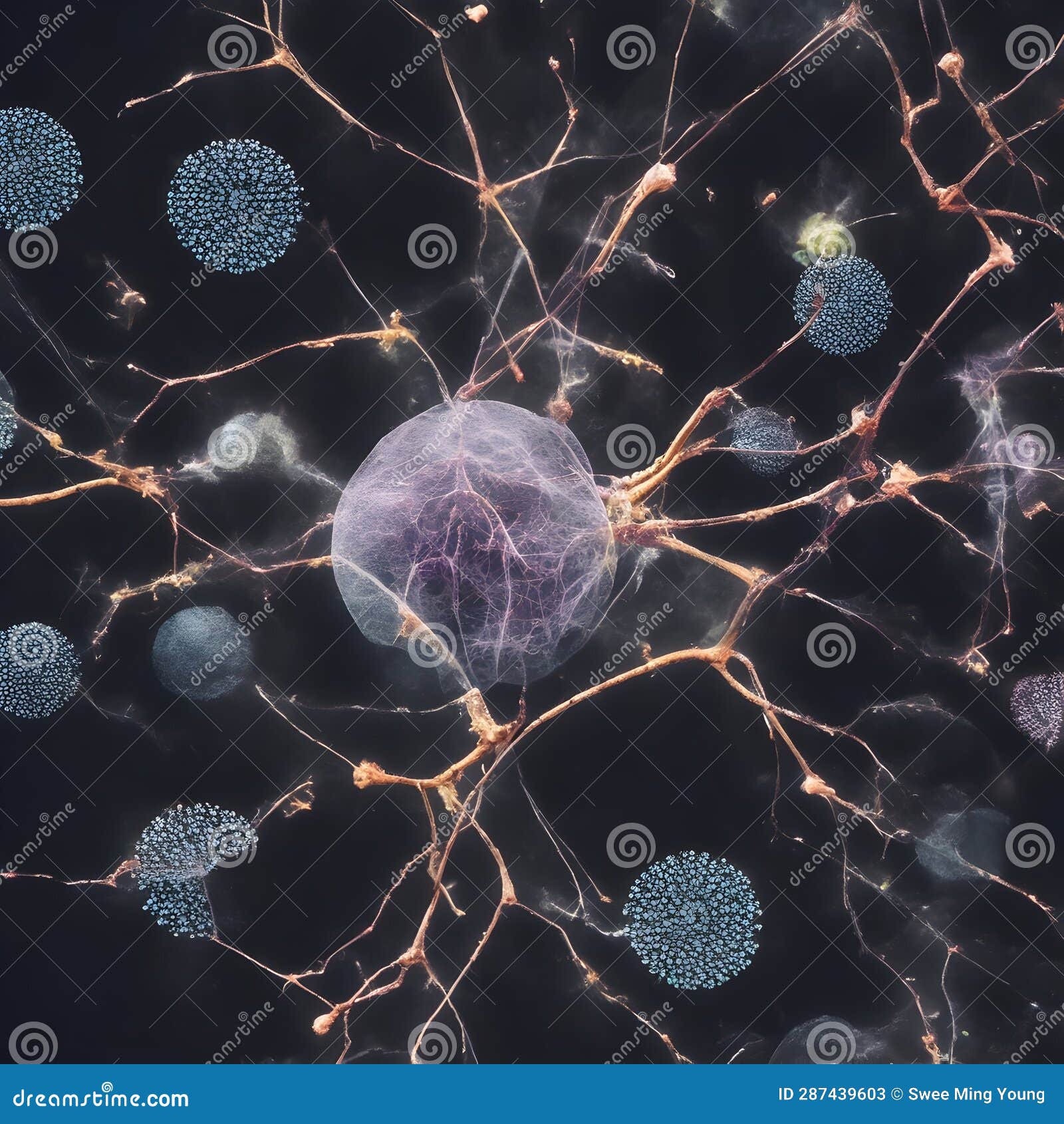 A Cluster of Neuron Floats and Branches Out with Axons and Dendrites of ...