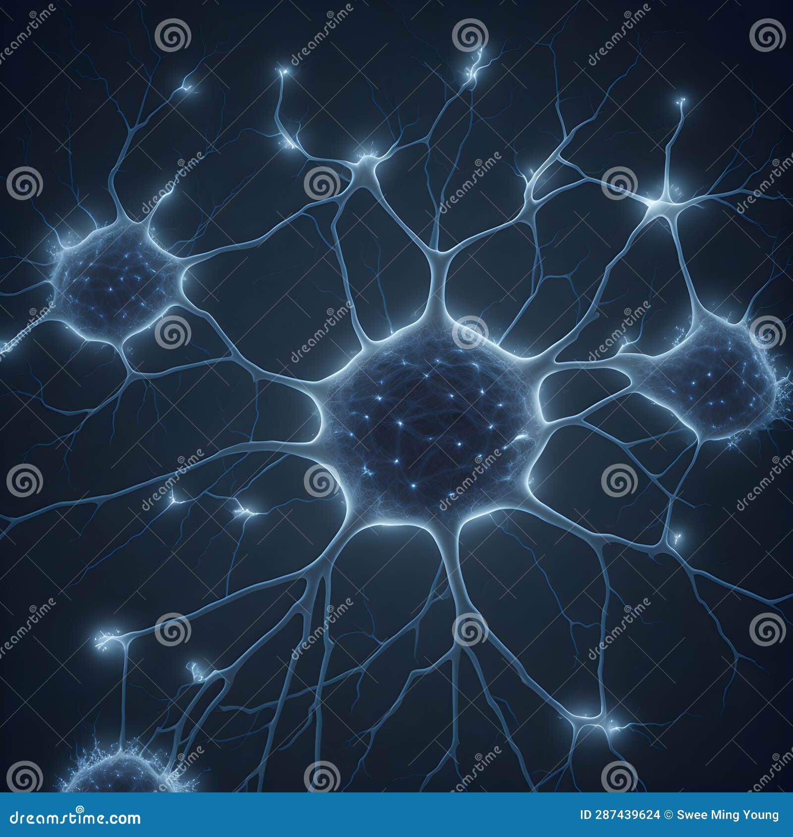 A Cluster of Neuron Floats and Branches Out with Axons and Dendrites of ...